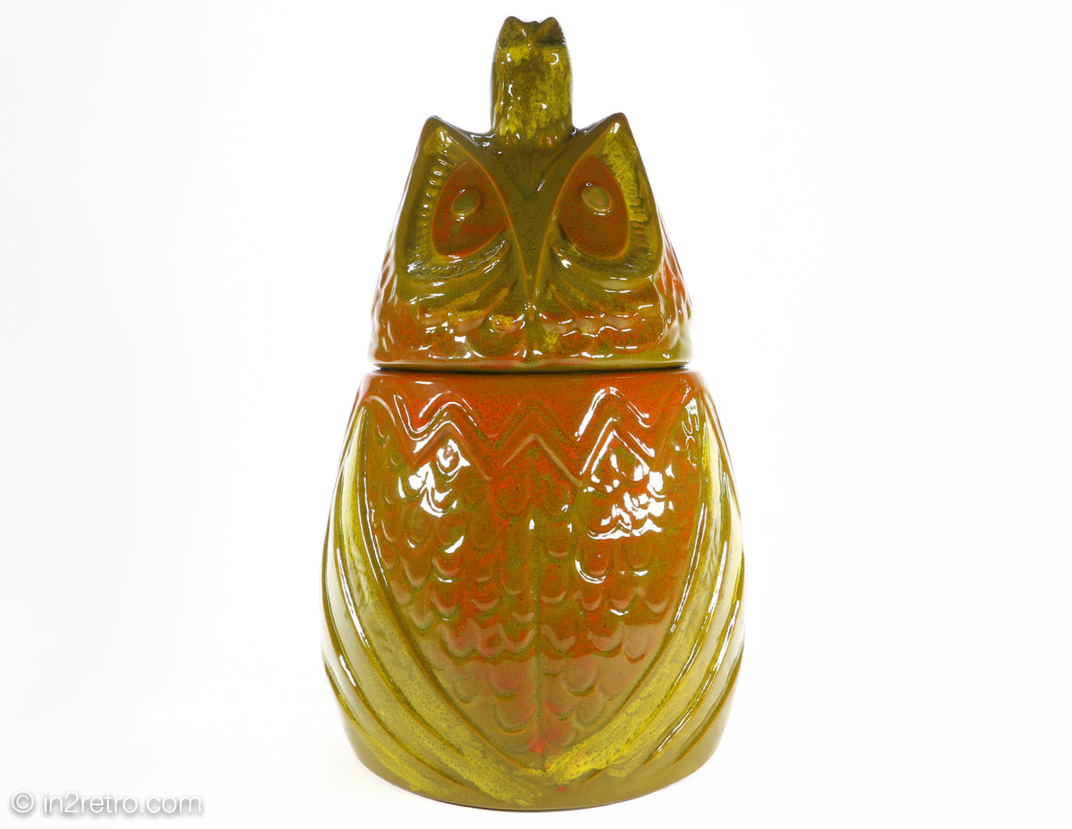 MID CENTURY PACIFIC STONEWARE SNOOTY HOOTY OWL WITH BABY ON HEAD COOKI ...